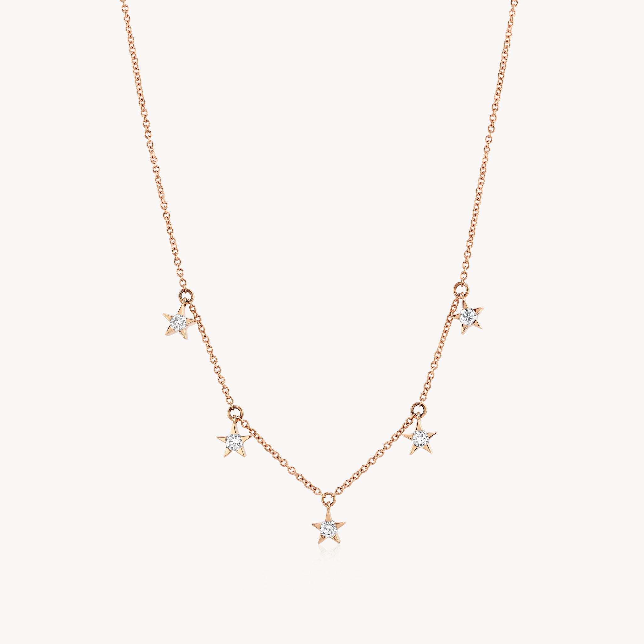 Many Diamond Stars Necklace | 14k Gold