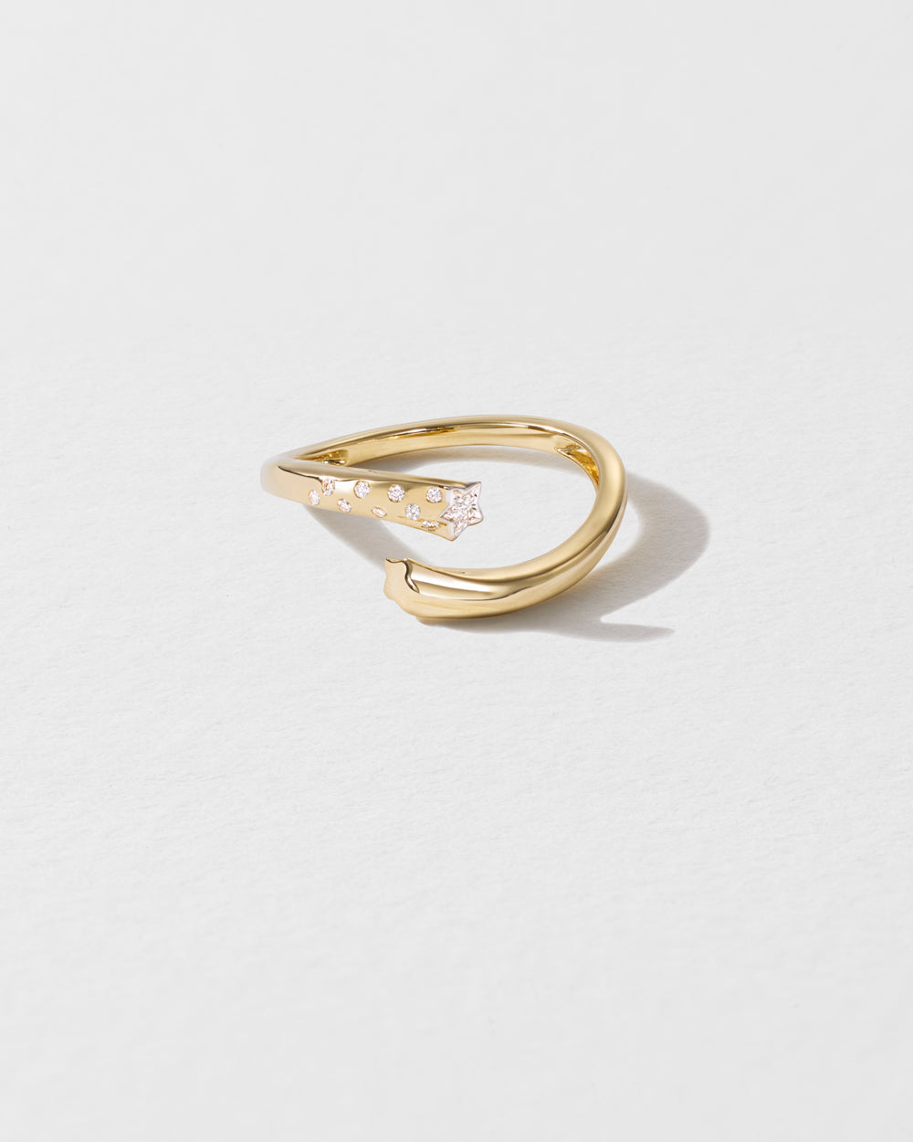 Diamond Polka Dot Shooting Star Ring | 14k Gold